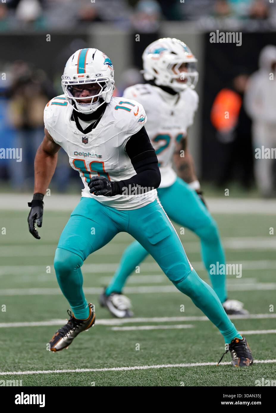 Miami Dolphins safety Dante Trader Jr. (11) defends during an NFL ...