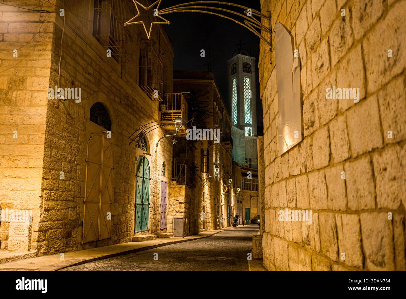 Bethlehem by night during Christmas period in Israel and Palestine ...