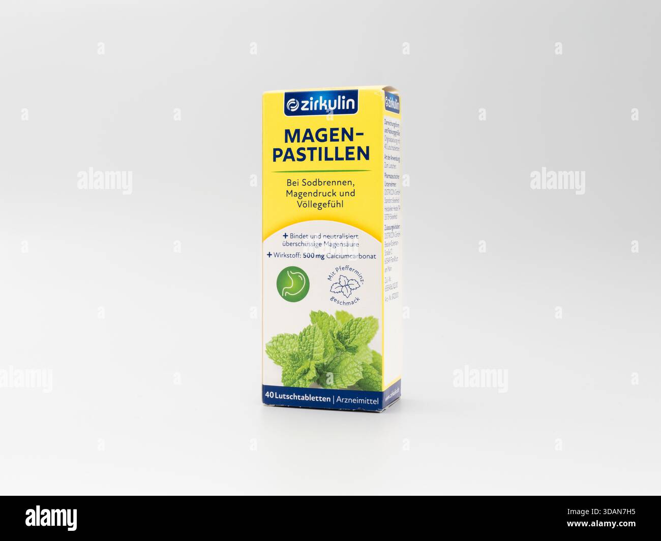 Magen Pastillen (stomach tablets) from Zirkulin in a package isolated ...