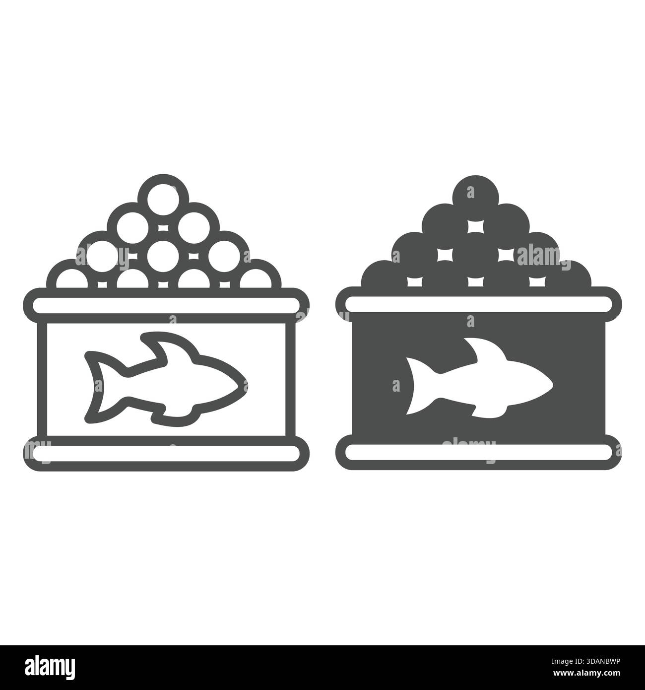 Tuna can icon line Stock Vector Images - Alamy