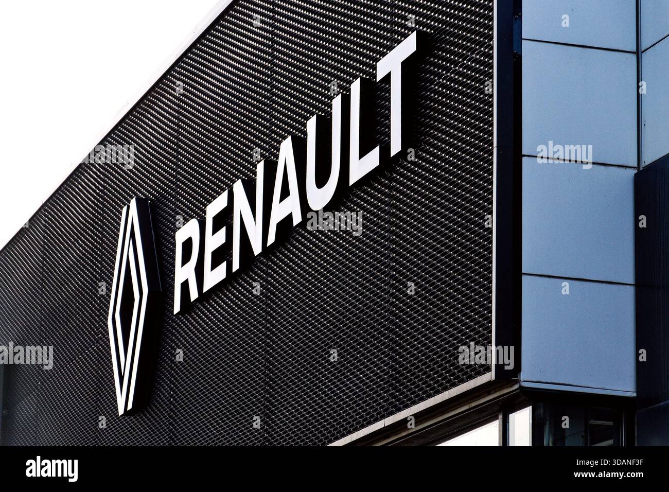 New Groupe Renault company logo on dealership building on December 9 ...