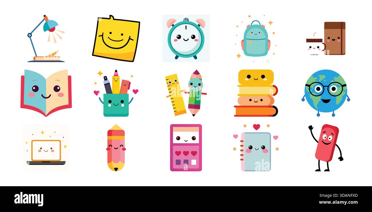 School backpack holder stationery Stock Vector Images - Alamy
