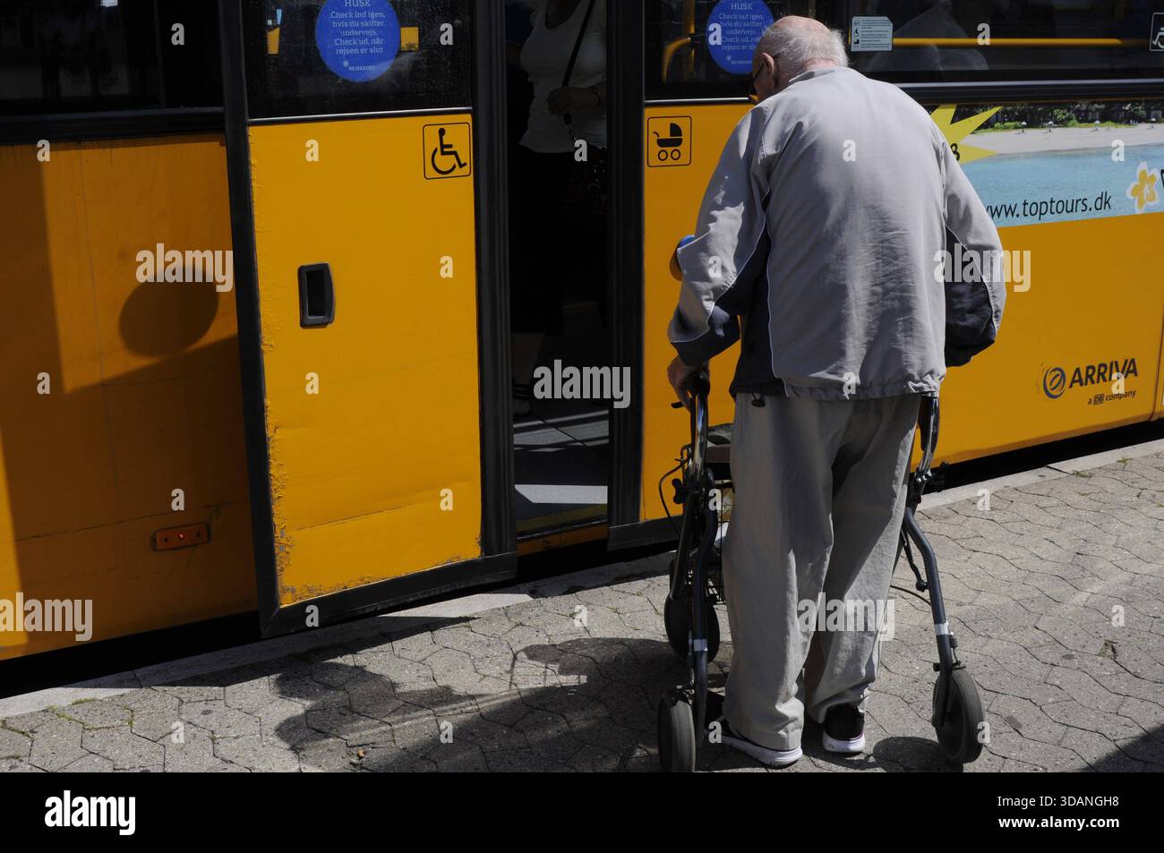 Copenhagen Denmark 29 July 2016-Senior male will transport walker with ...