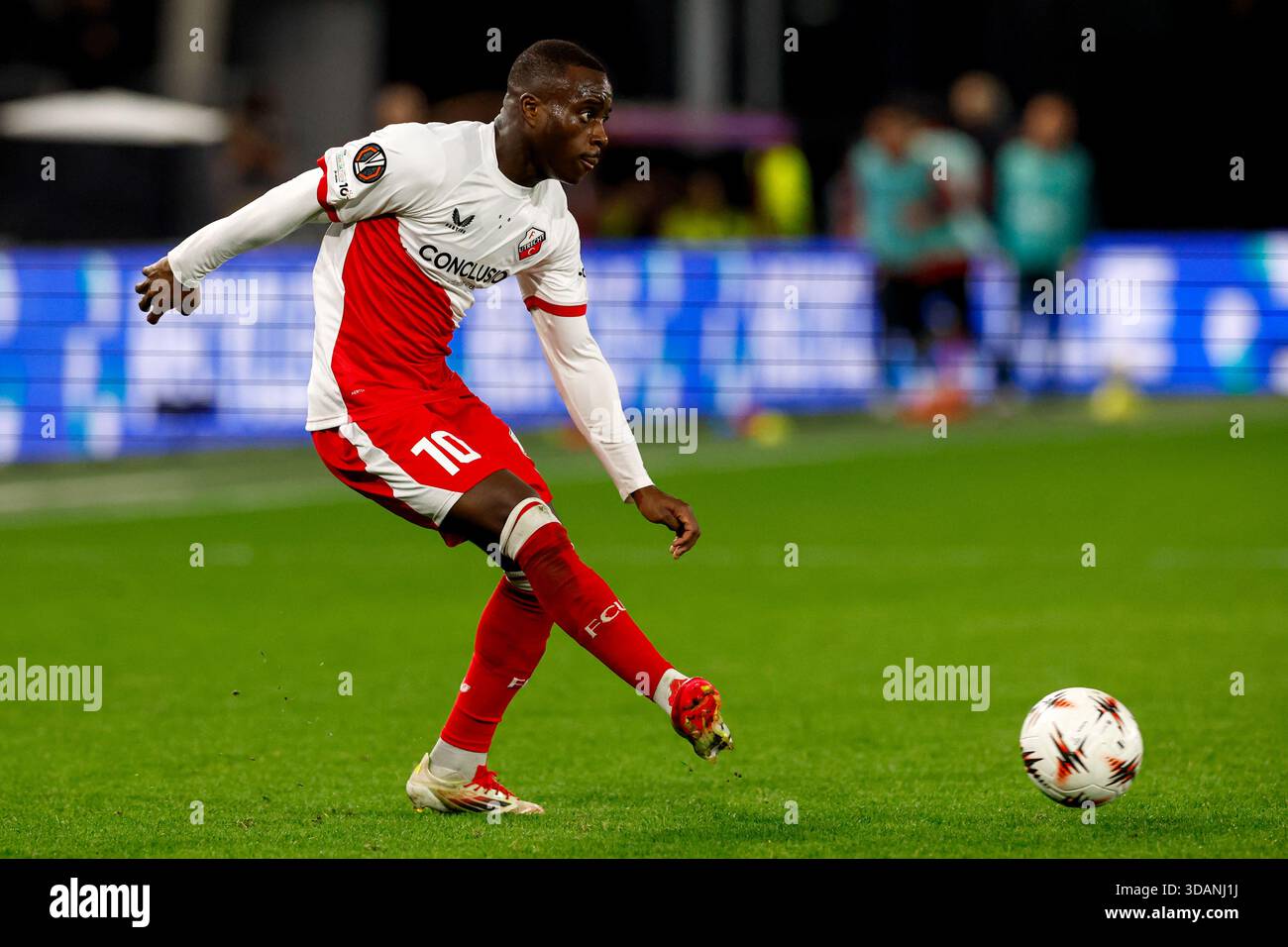 UTRECHT, NETHERLANDS - DECEMBER 11: Yoann Cathline of FC Utrecht passes ...