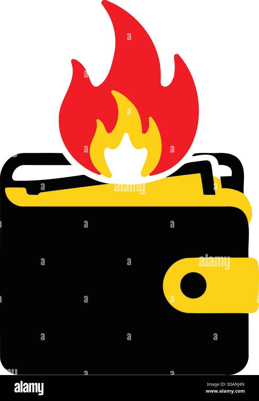 An illustration of a burning wallet with fire Stock Vector Image & Art ...