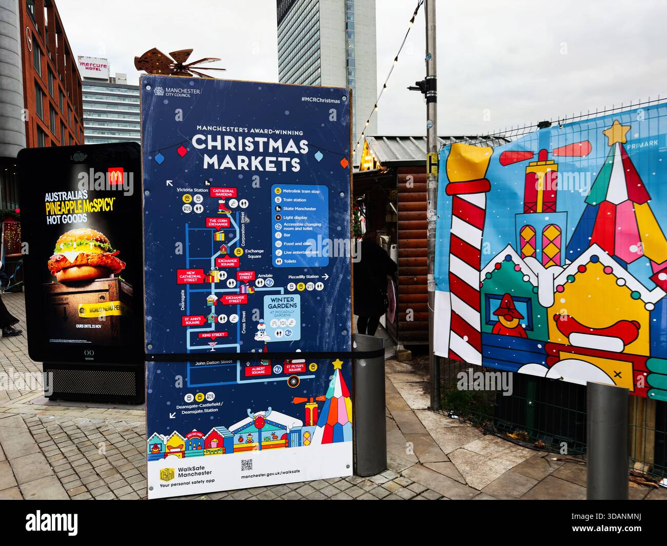 Manchester, UK - November 16, 2025: Colorful urban scene in Manchester ...
