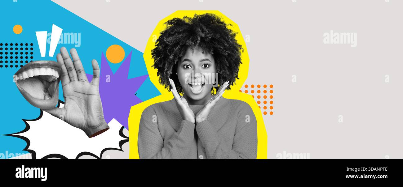 Creative Collage Showcasing Expressive Emotions and Vibrant Colors in ...