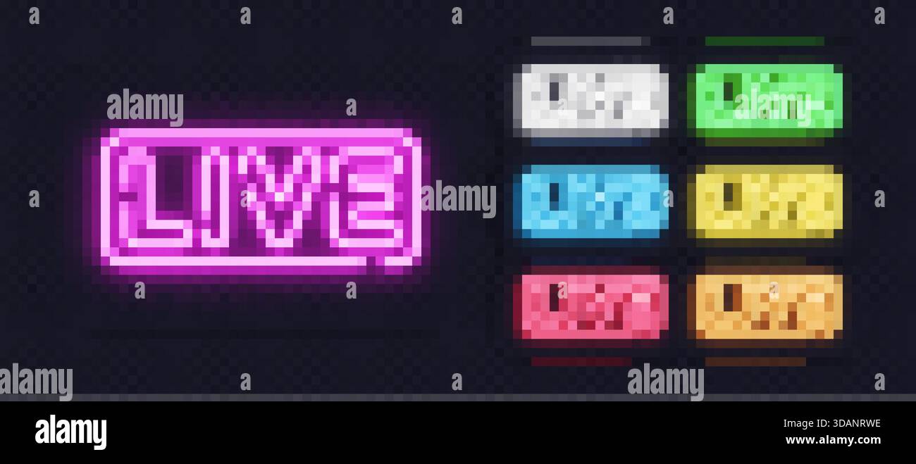 Colorful neon LIVE signs in multiple versions, perfect for streaming ...