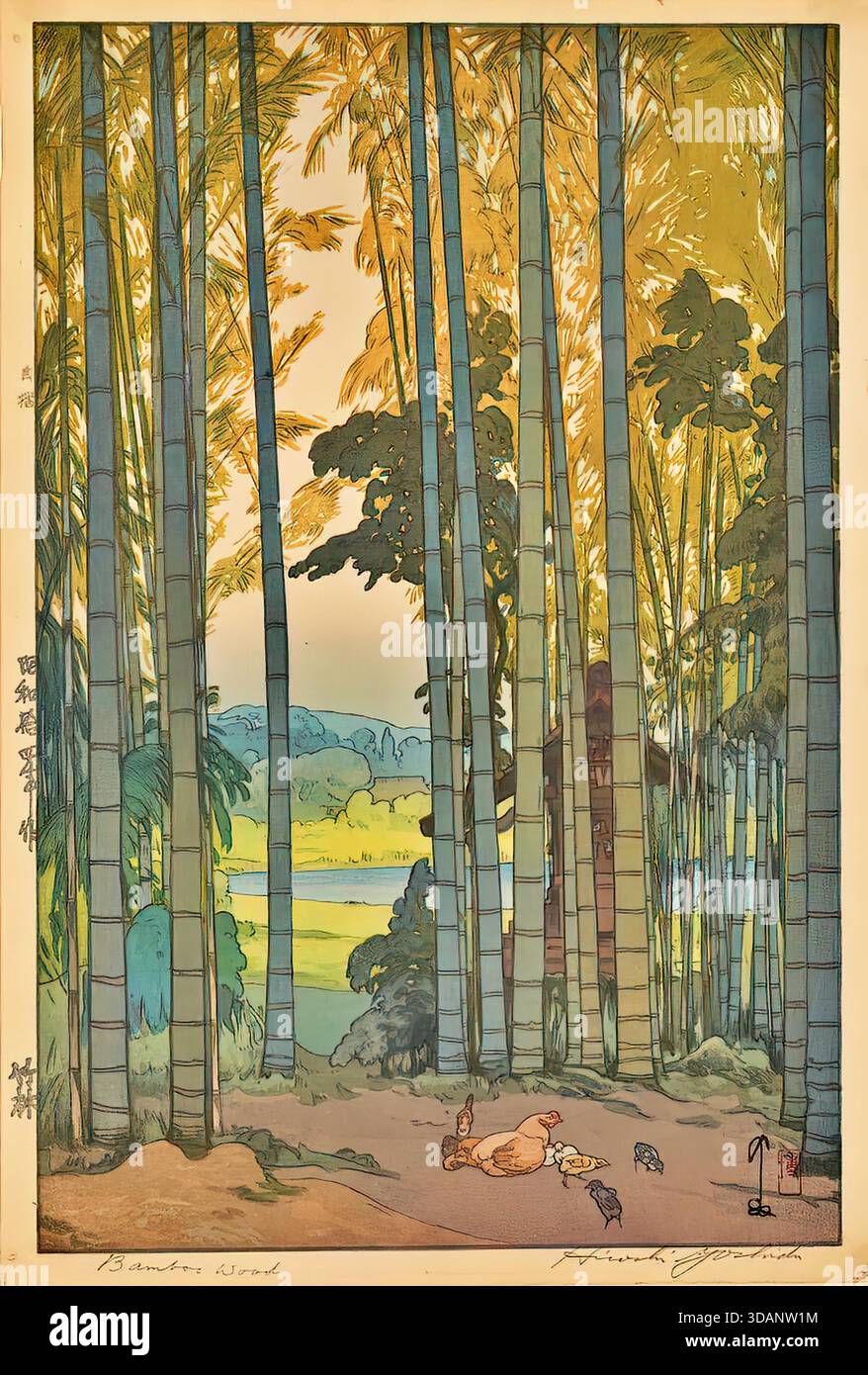 Hiroshi Yoshida Bamboo Wood 1939 woodblock print bamboo grove hen ...