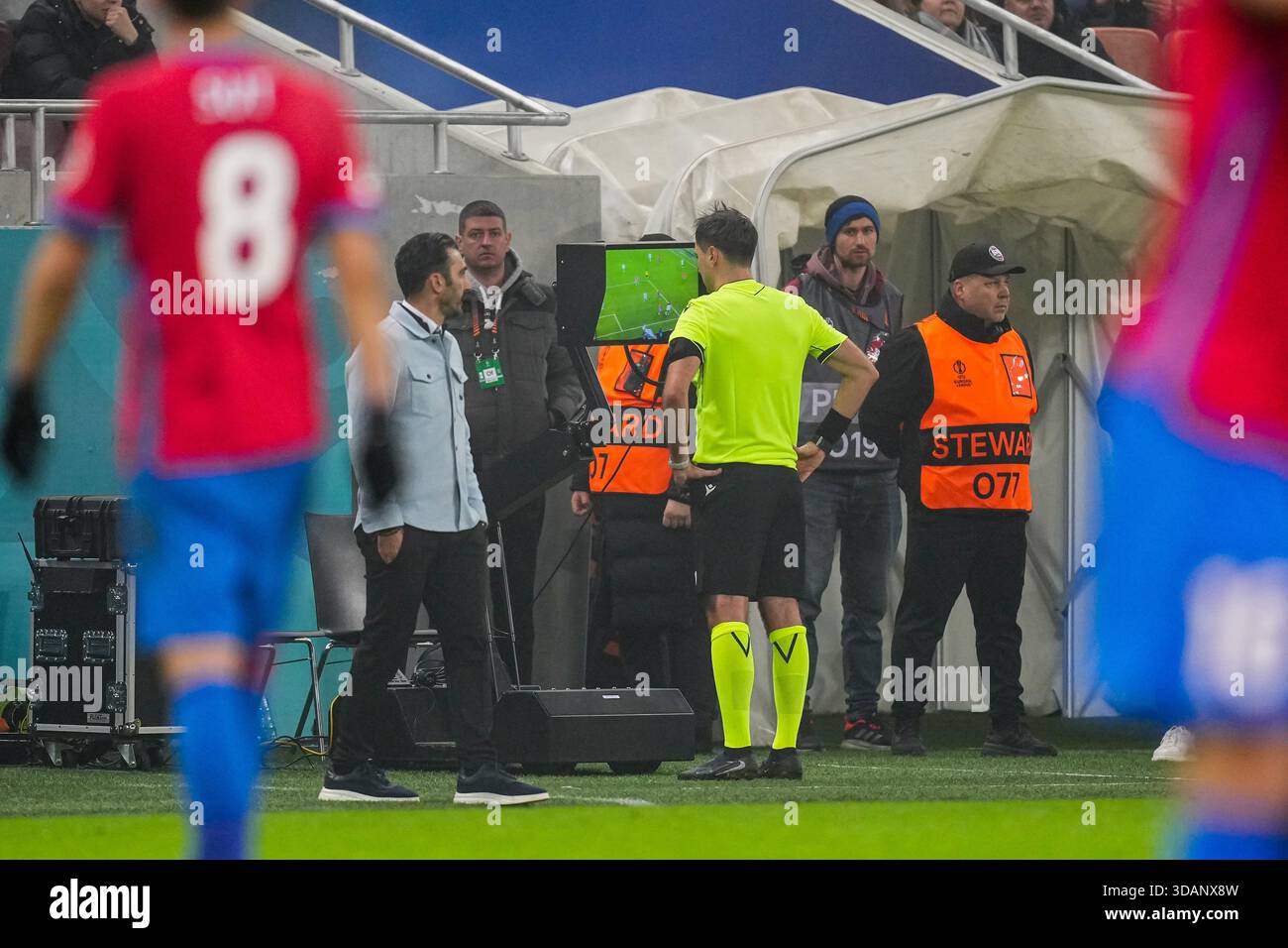 Bucharest - Referee Mykola Balakin during the sixth match of the UEFA ...