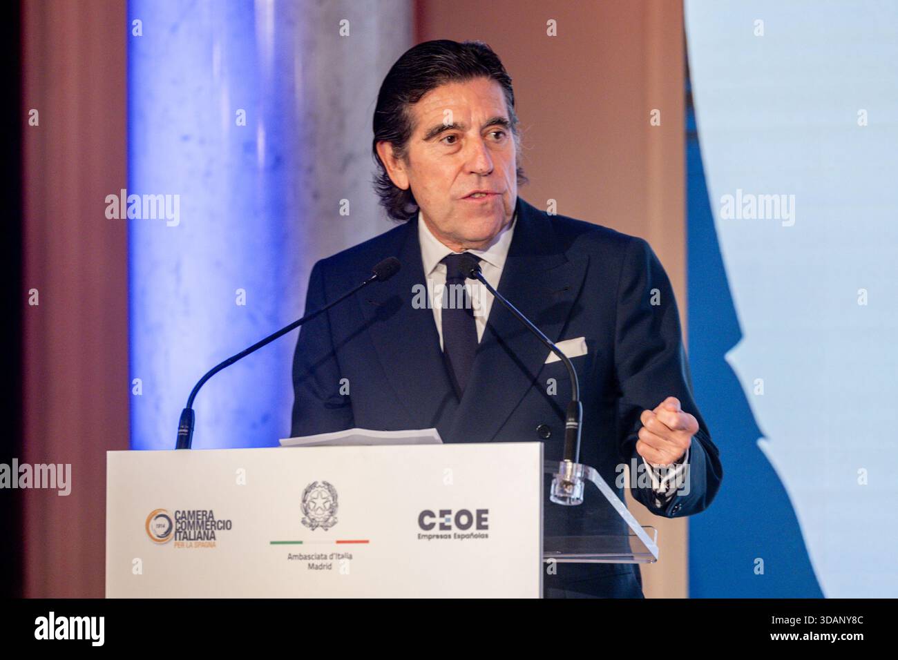 Sacyr Chairman Manuel Manrique speaks at the 28th edition of the ...