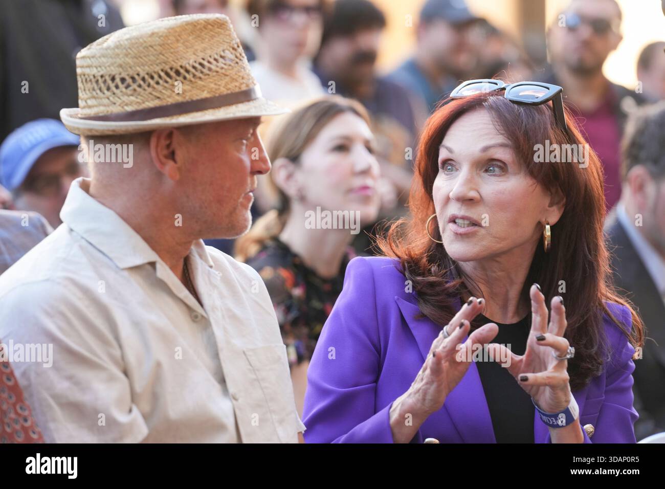 Woody Harrelson, left, and Marilu Henner attend a ceremony honoring ...