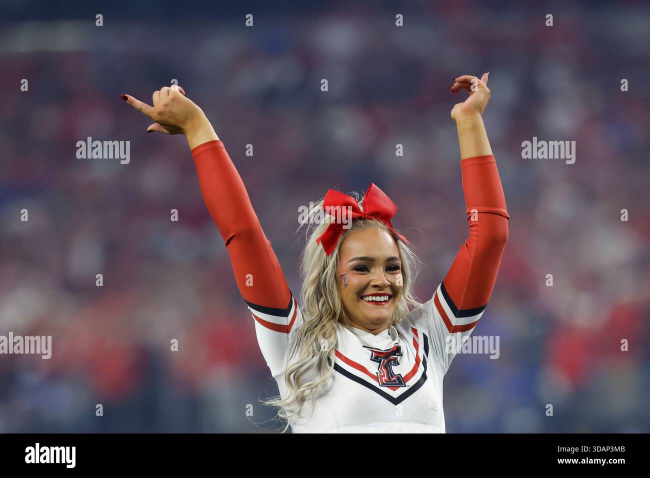 Texas Tech cheerleader during the NCAA Big 12 Championship game against ...