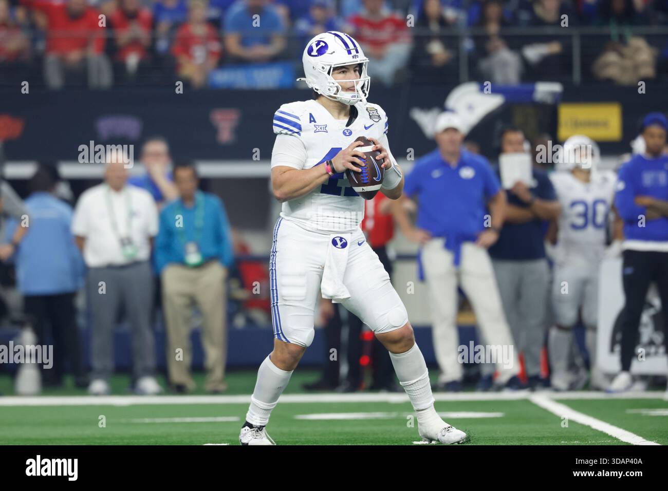 BYU quarterback Bear Bachmeier (47) looks to pass during the NCAA Big ...