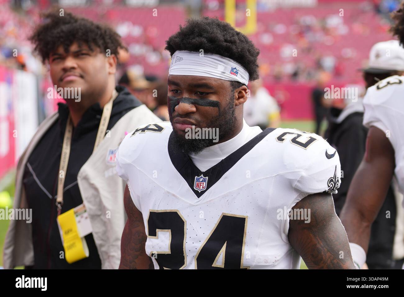 New Orleans Saints safety Terrell Burgess (24) goes to the locker room ...