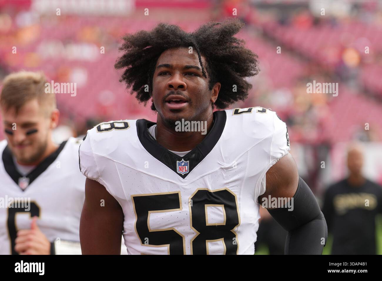 New Orleans Saints defensive end Chris Rumph II (58) goes to the locker ...