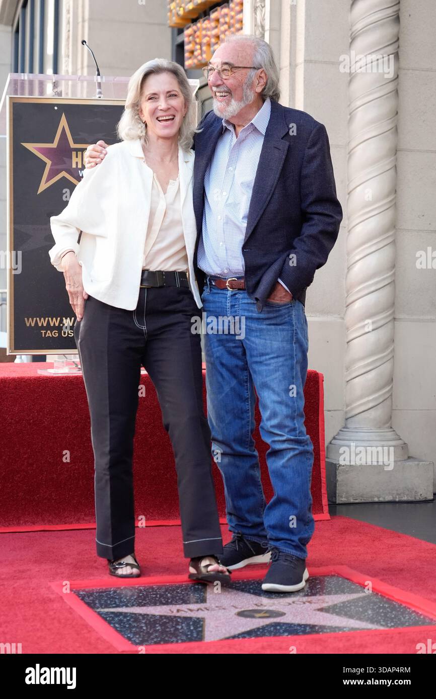 Jennifer Simchowitz, left, and James L. Brooks pose with Brooks' new ...