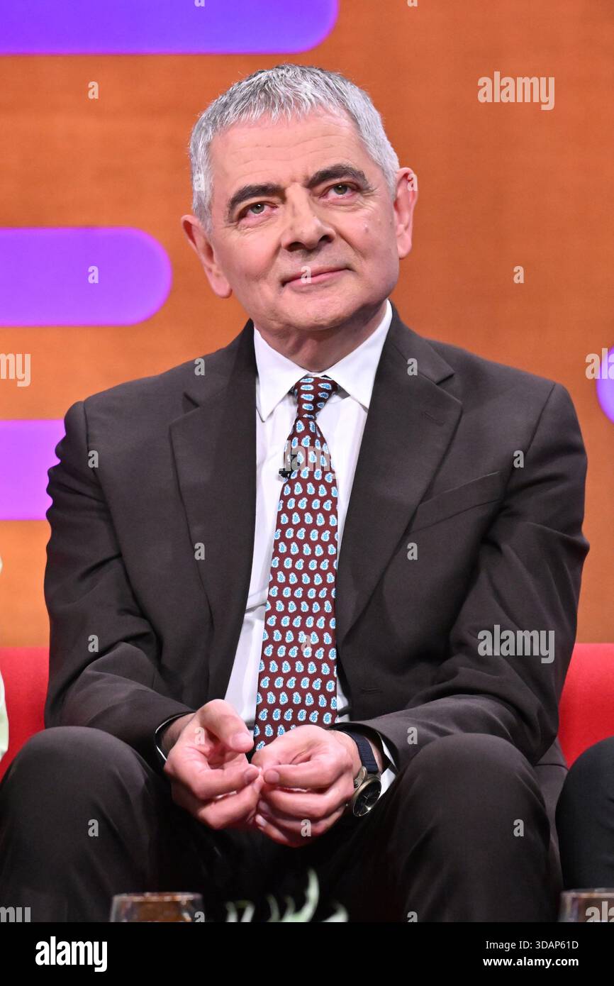 EDITORIAL USE ONLY Rowan Atkinson during filming for the Graham Norton ...