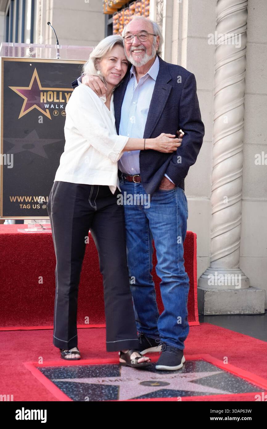 Jennifer Simchowitz, left, and James L. Brooks pose with Brooks' new ...