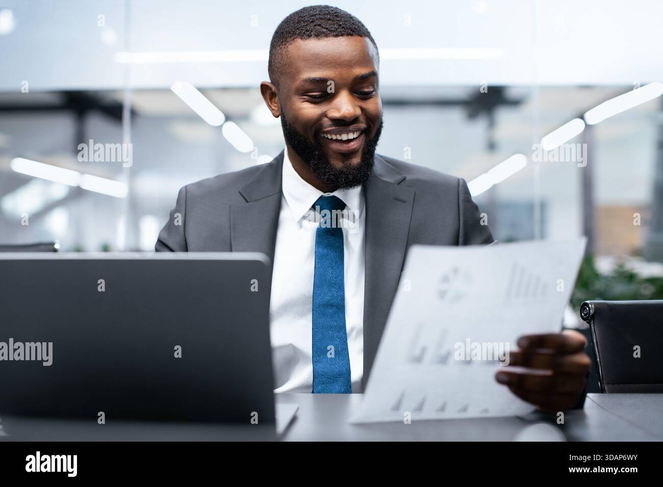 Professional man reviews charts hi-res stock photography and images - Alamy