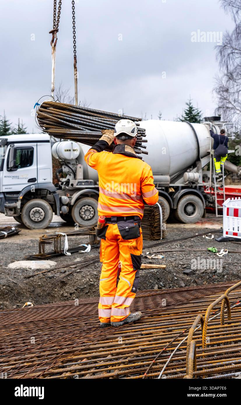 Installation of reinforcing steel for the reinforced concrete ...