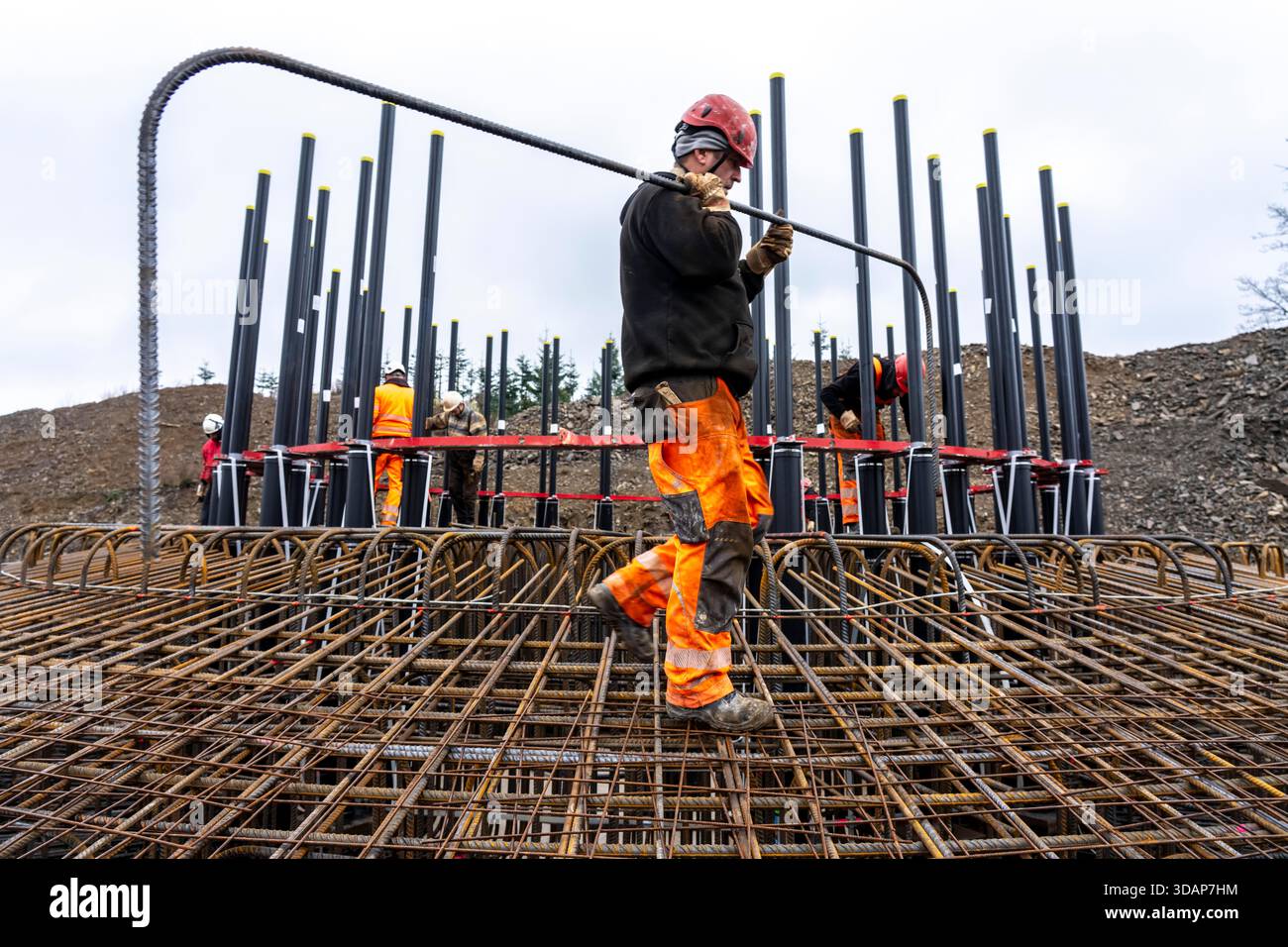 Installation of reinforcing steel for the reinforced concrete ...