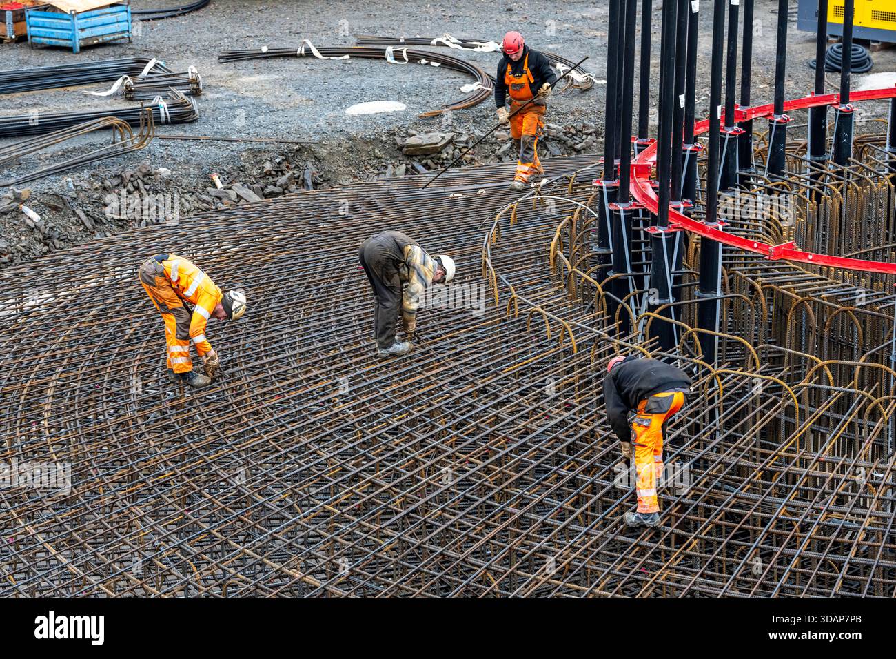 Installation of reinforcing steel for the reinforced concrete ...