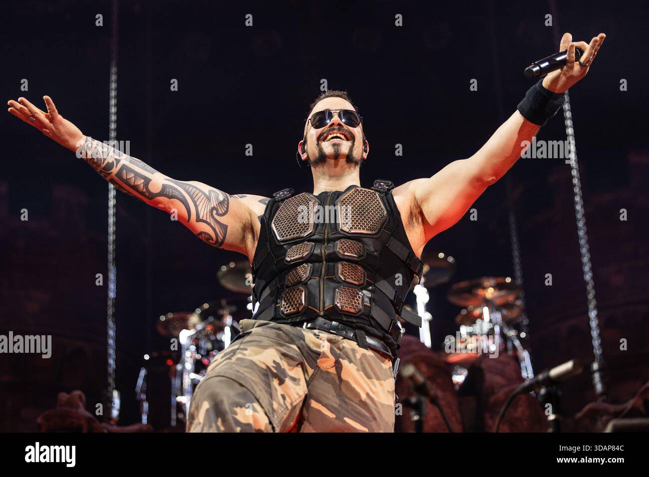 Oslo, Norway, 11 Dec 2025, Joakim Brodén of Sabaton performing live on ...
