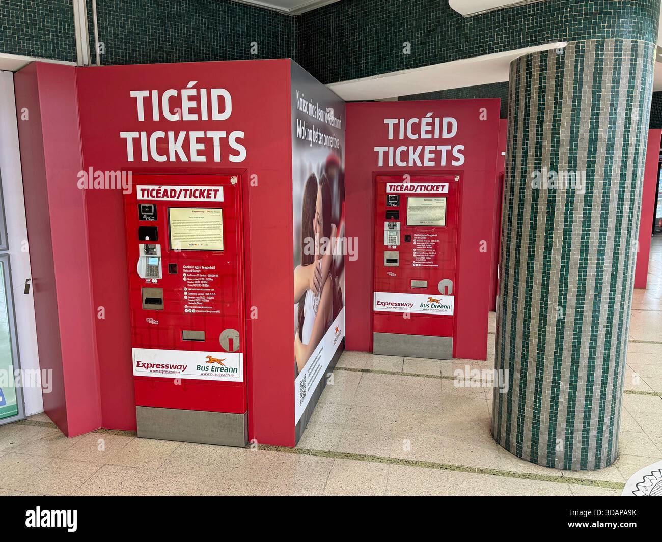 Dublin, Ireland - October 21, 2025; Ticket machines Busaras central bus ...