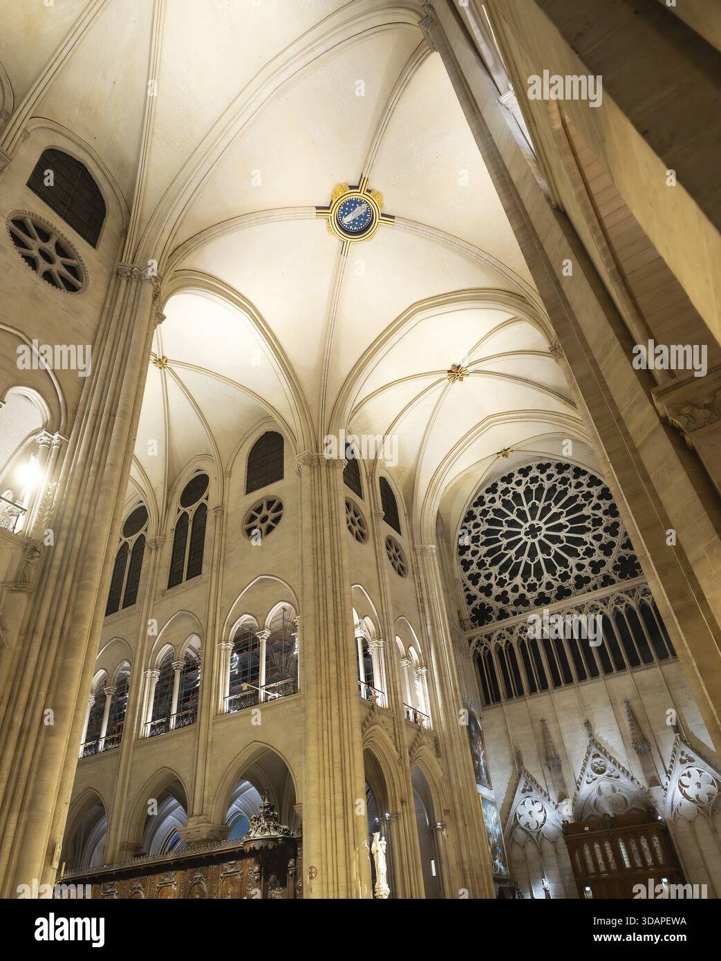 Notre dame de paris cathedral interior showcasing soaring gothic ...