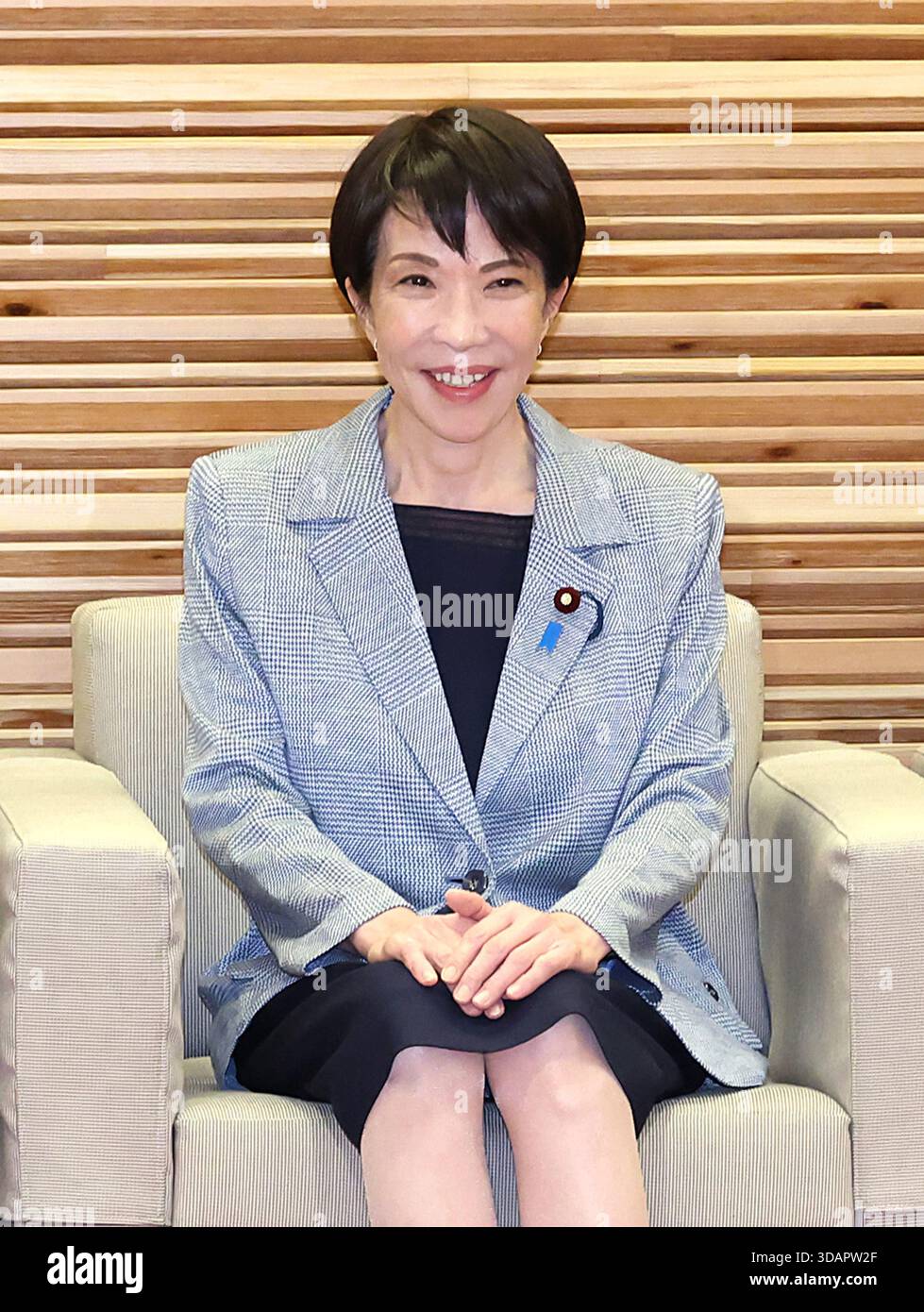 Japanese Prime Minister Sanae Takaichi attends a cabinet meeting at ...