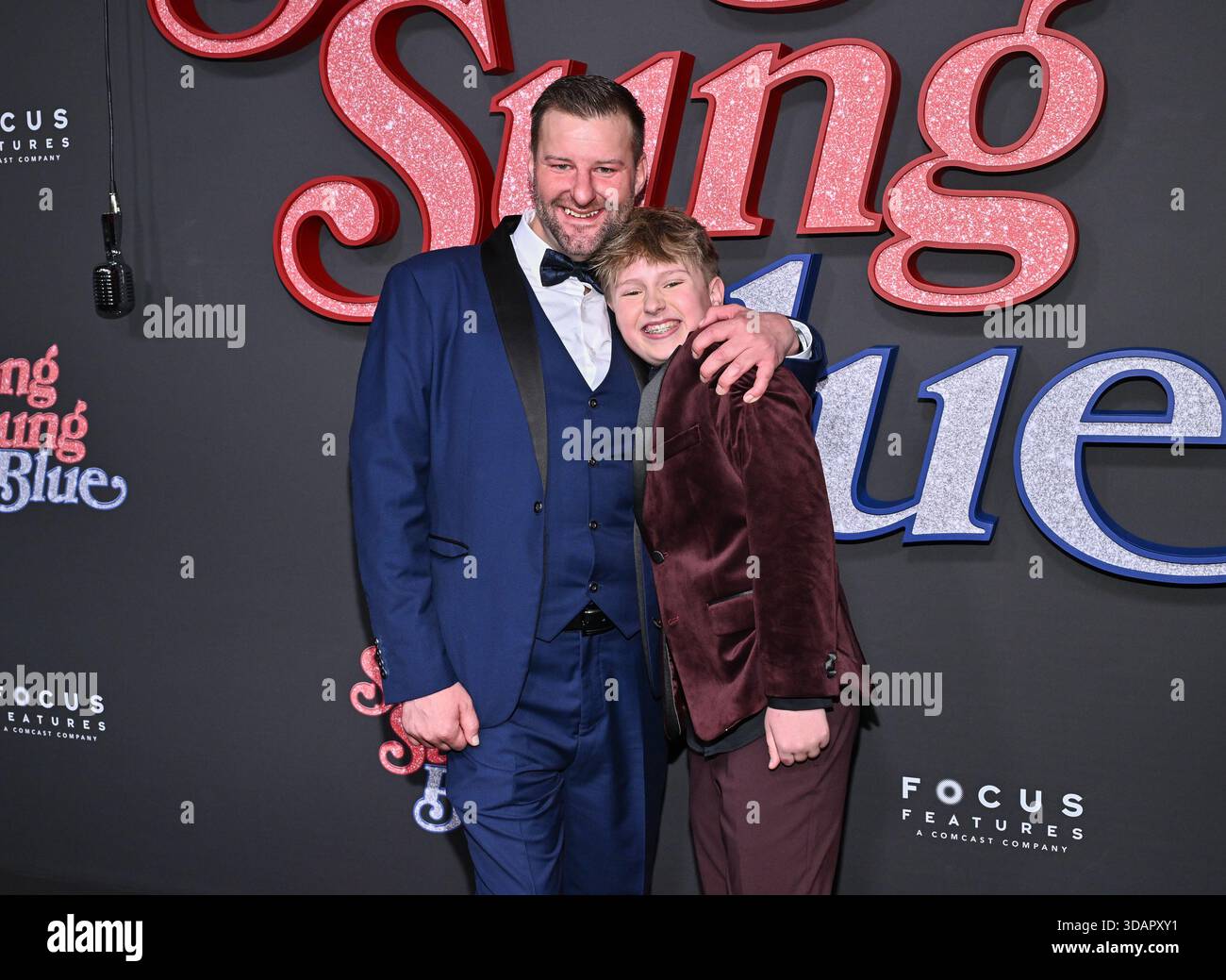 Dayna Cartwright, left, and Hudson Hensley attend the premiere of "Song Sung Blue" at AMC ...