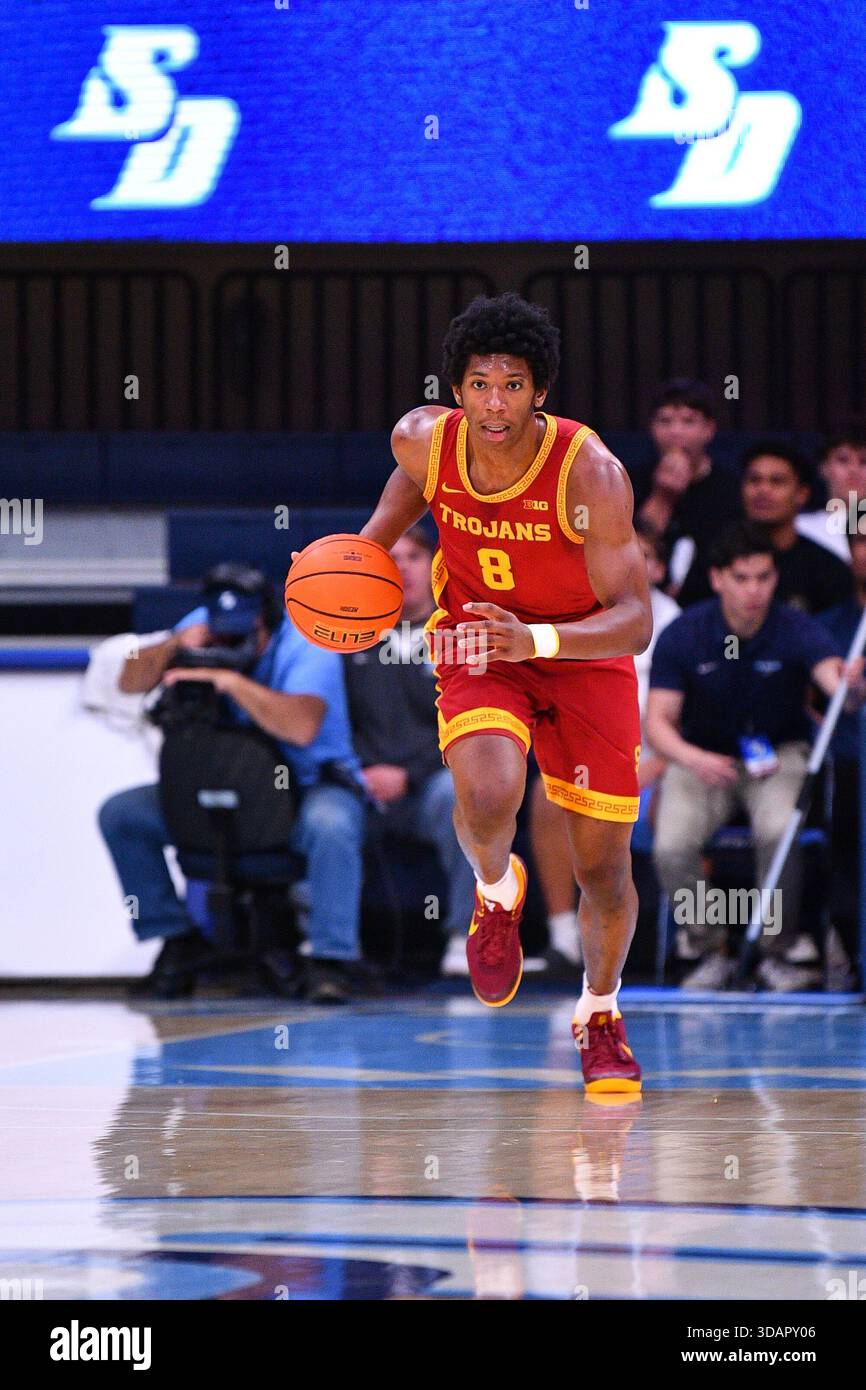SAN DIEGO, CA - DECEMBER 09: USC Trojans guard Jerry Easter II (8 ...