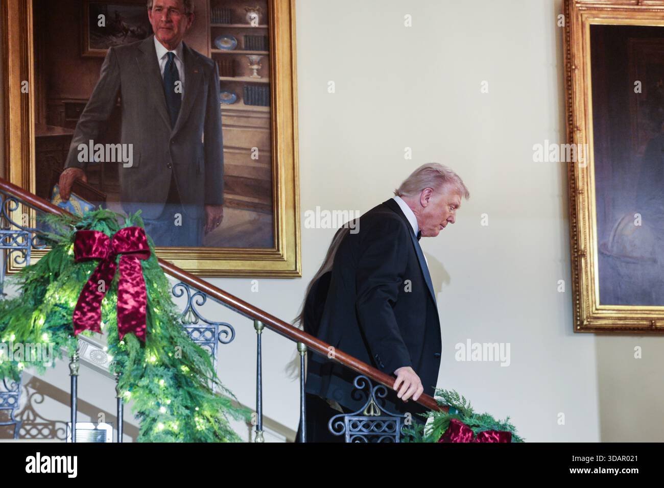 US President Donald J. Trump arrives to the Congressional Ball in the ...