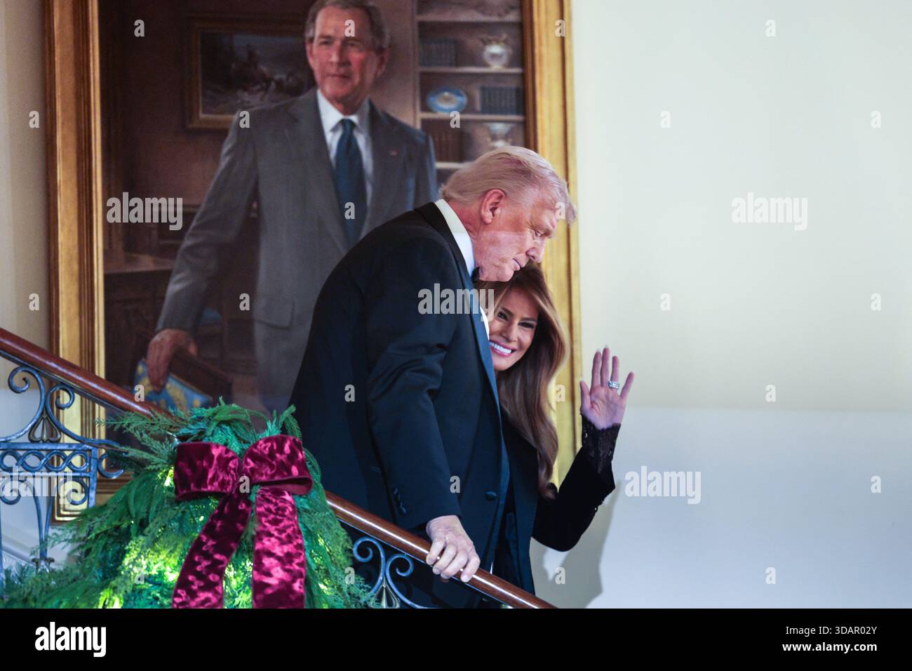 US President Donald J. Trump (L) and First Lady Melania Trump (R ...