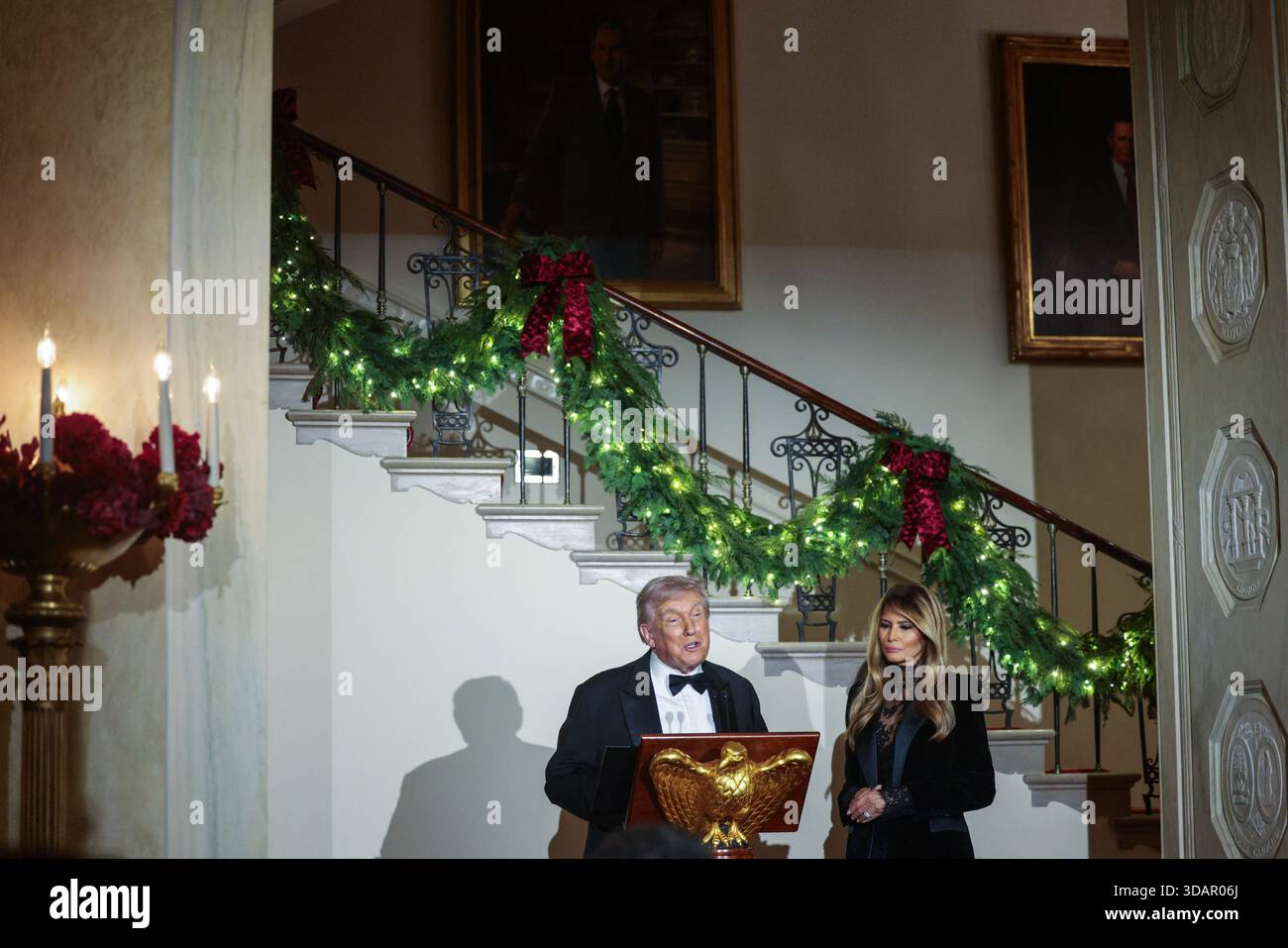 US President Donald J. Trump (L) and First Lady Melania Trump (R ...