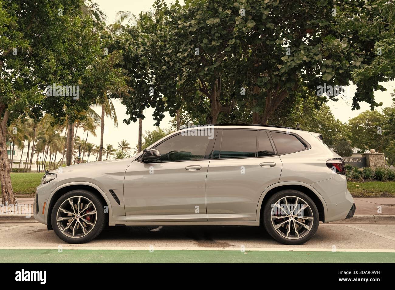 Miami, Florida, USA - December 12, 2024: 2022 grey BMW X3 M40i ...