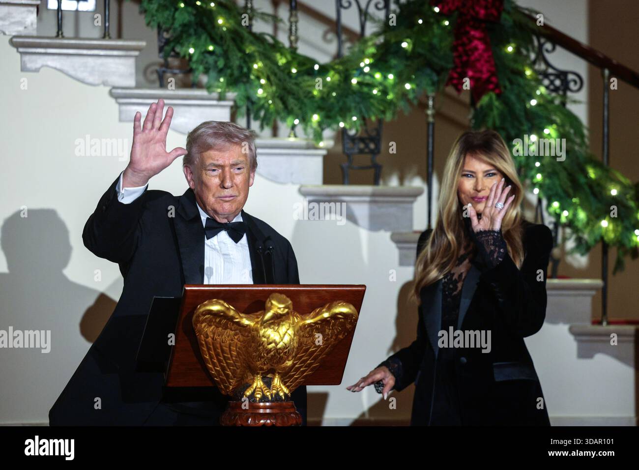 US President Donald J. Trump (L) and First Lady Melania Trump (R ...