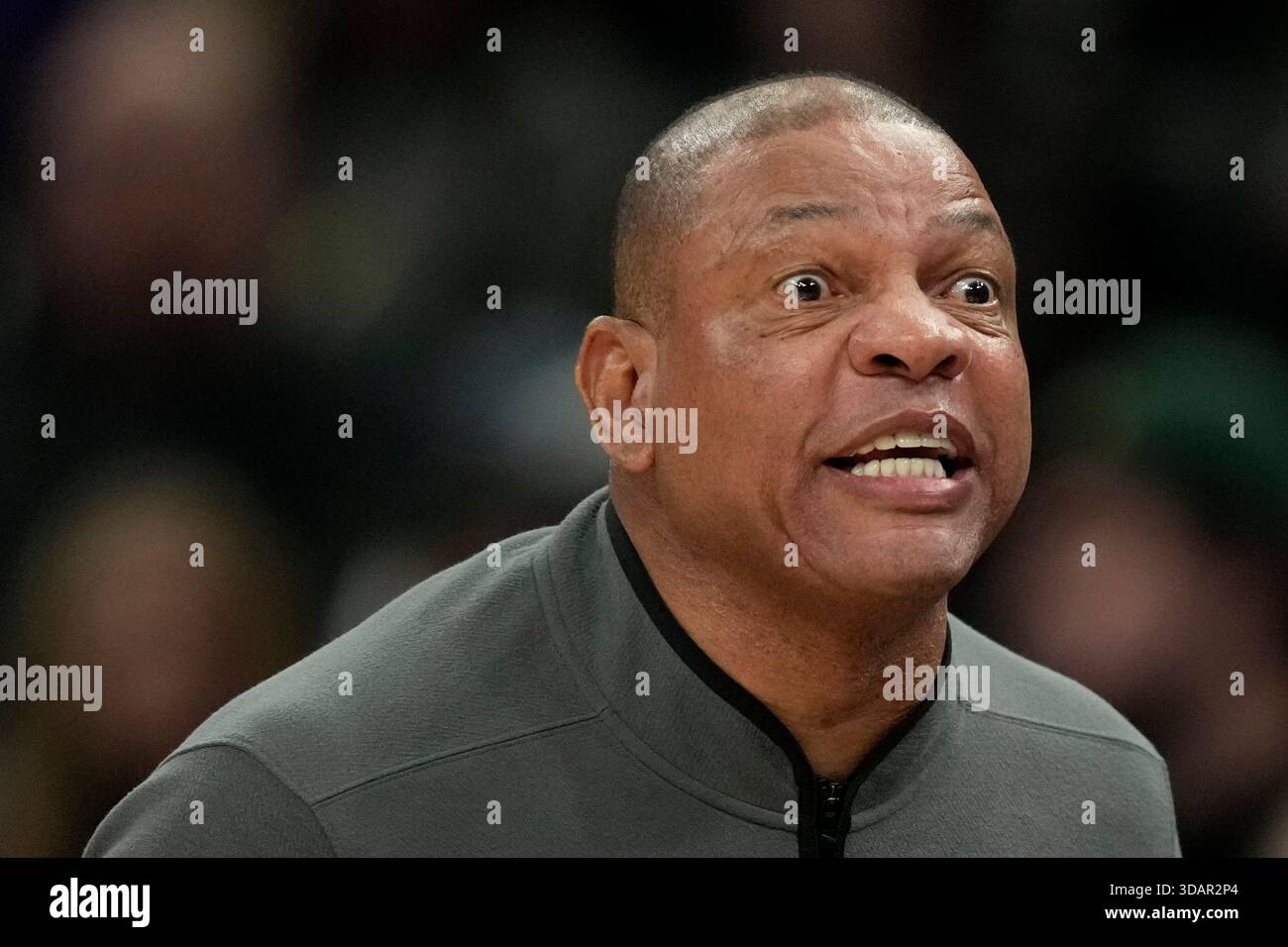 Milwaukee Bucks head coach Doc Rivers reacts during the first half of ...