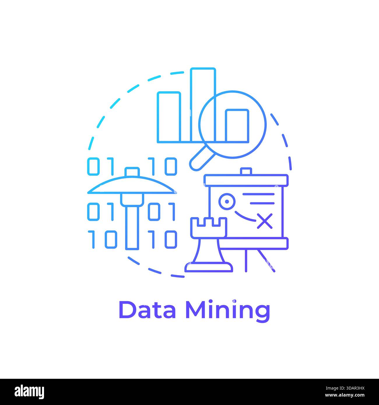 Data mining conceptual illustration Cut Out Stock Images & Pictures - Alamy