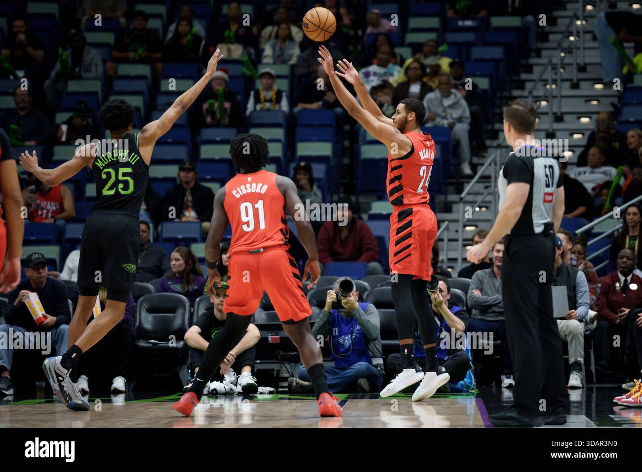 Portland Trail Blazers forward Kris Murray (24) shoots against New ...