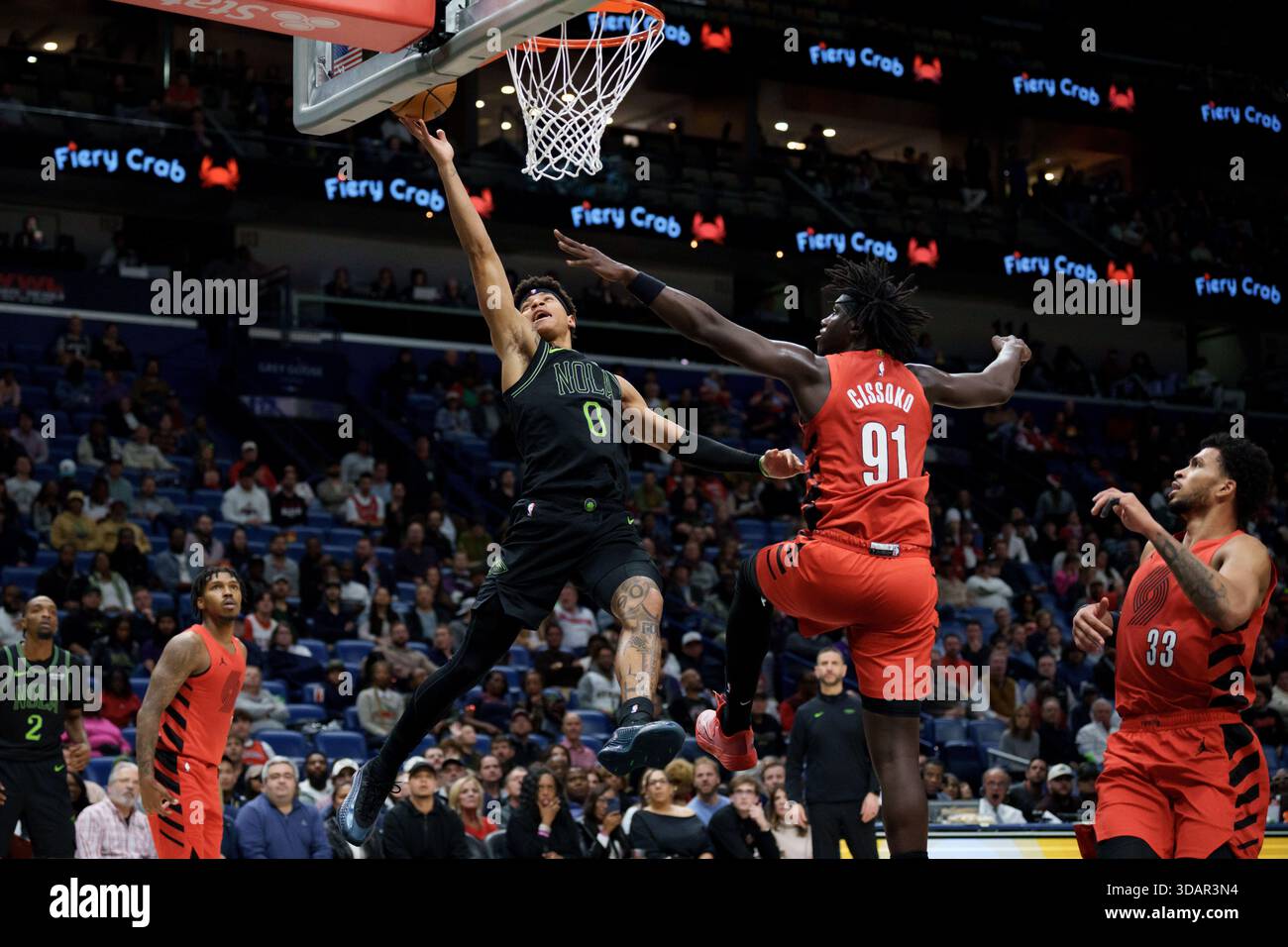 New Orleans Pelicans guard Jeremiah Fears (0) shoots against Portland ...