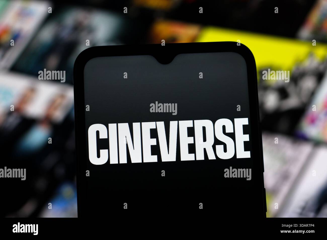 In this photo illustration, the Cineverse logo is seen displayed on a ...