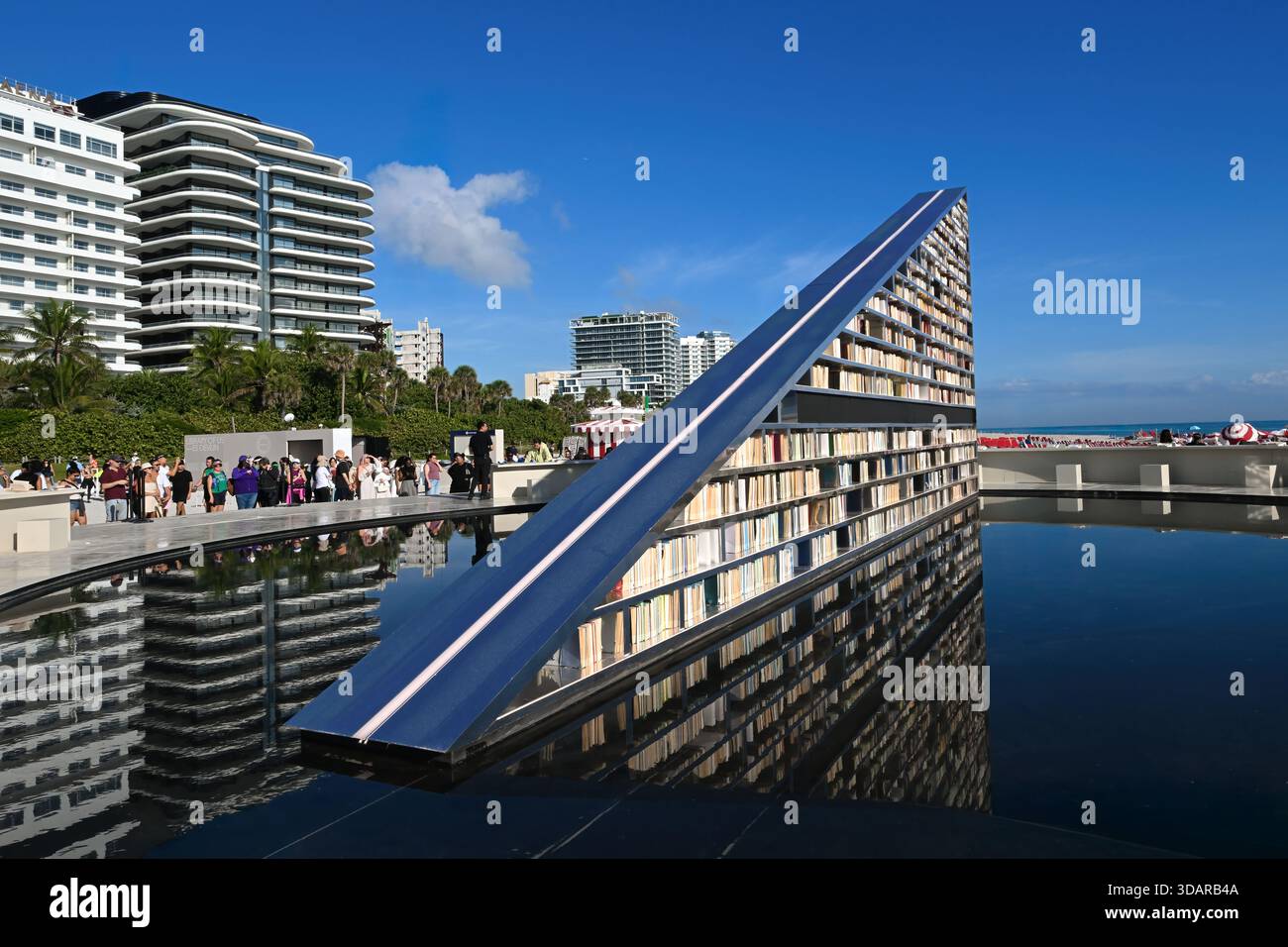 "Library of Us" by artist Es Devlin is seen on the beach during Art ...