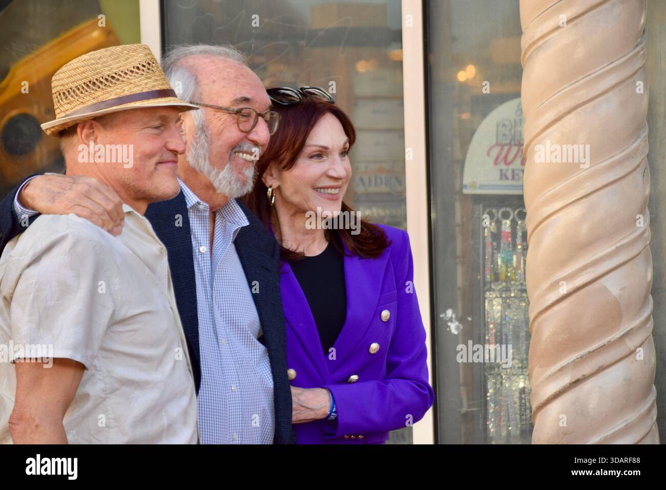 Woody Harrelson, James L. Brooks, and Marilou Henner gather at the ...
