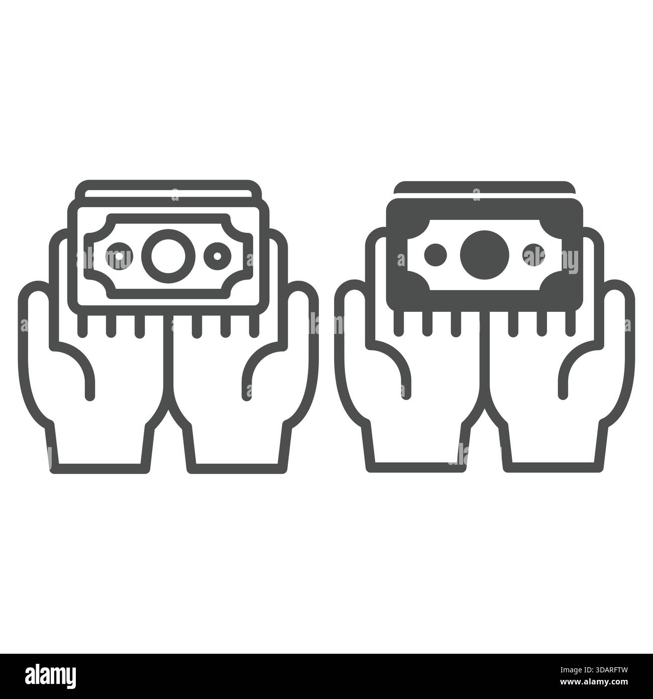 Money cash in hands Black and White Stock Photos & Images - Alamy