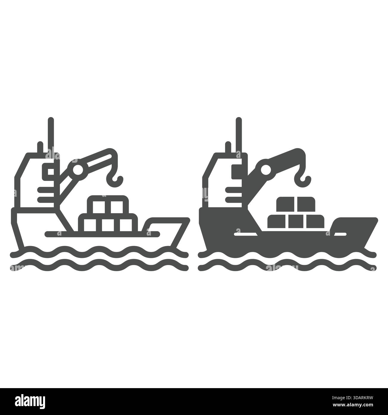 Cargo containers on vessel Stock Vector Images - Alamy