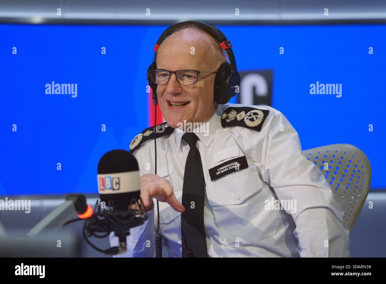 Metropolitan Police Commissioner Sir Mark Rowley takes part in Call the ...