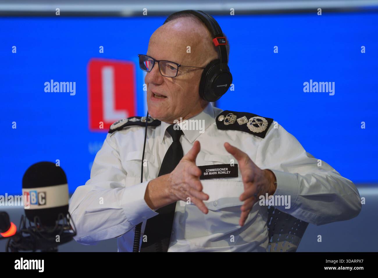 Metropolitan Police Commissioner Sir Mark Rowley takes part in Call the ...