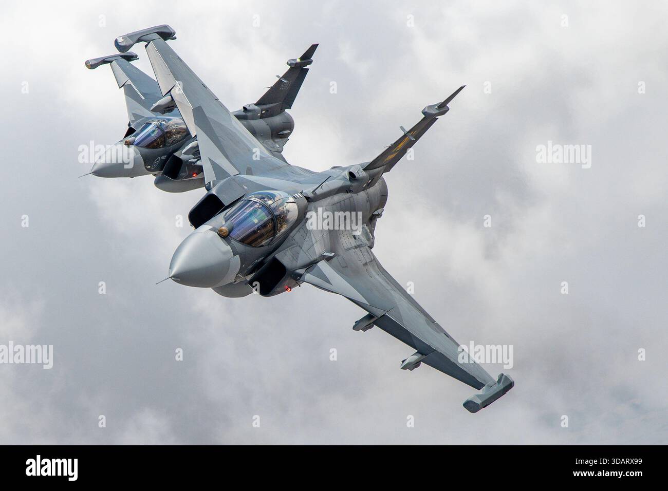 Swedish Air Force JAS 39E Gripen 396003 flies in formation at RIAT ...